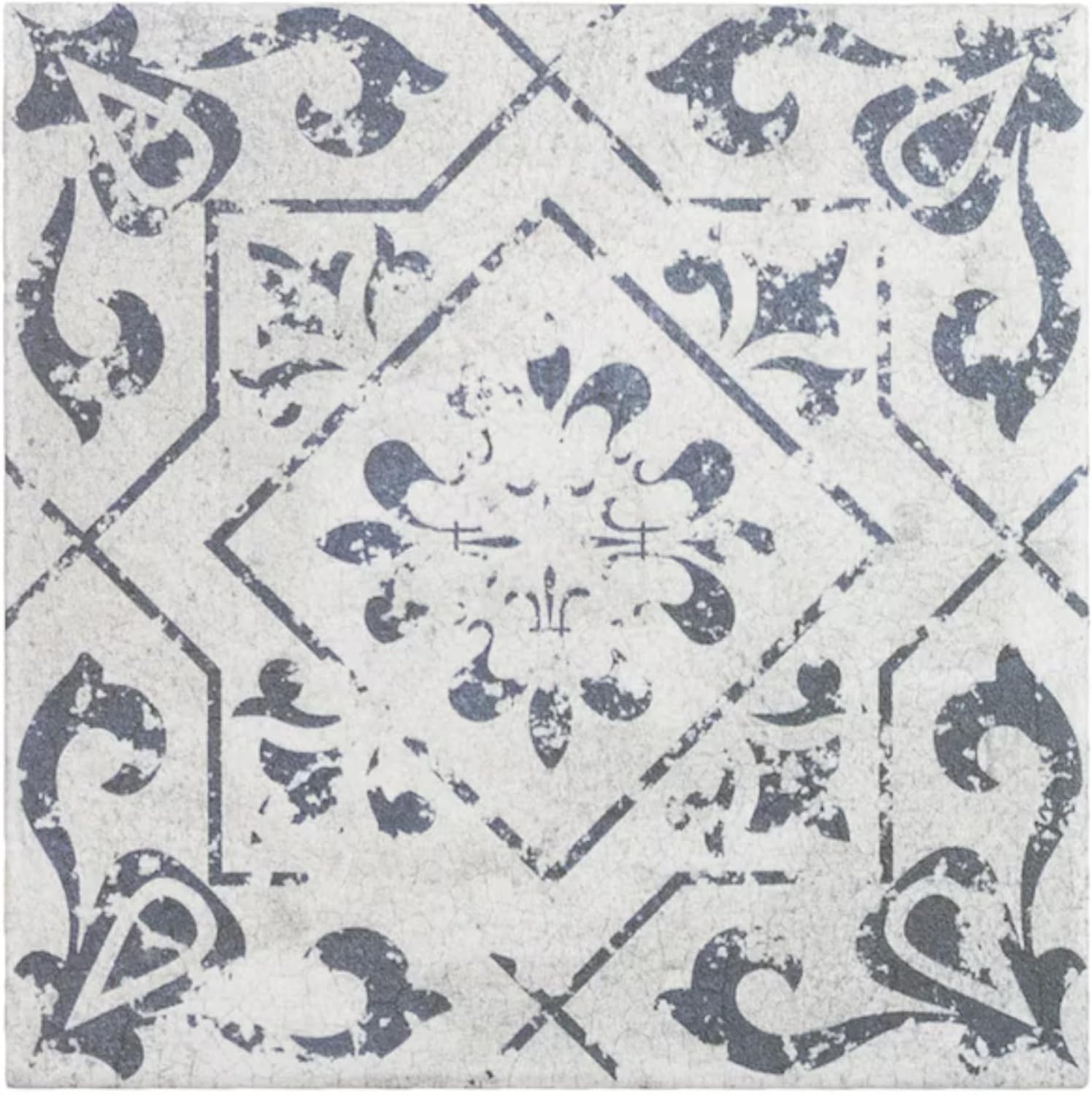Vintage Blue Gray 6x6 Porcelain Tile Matte Finish Decorative Encaustic ...
