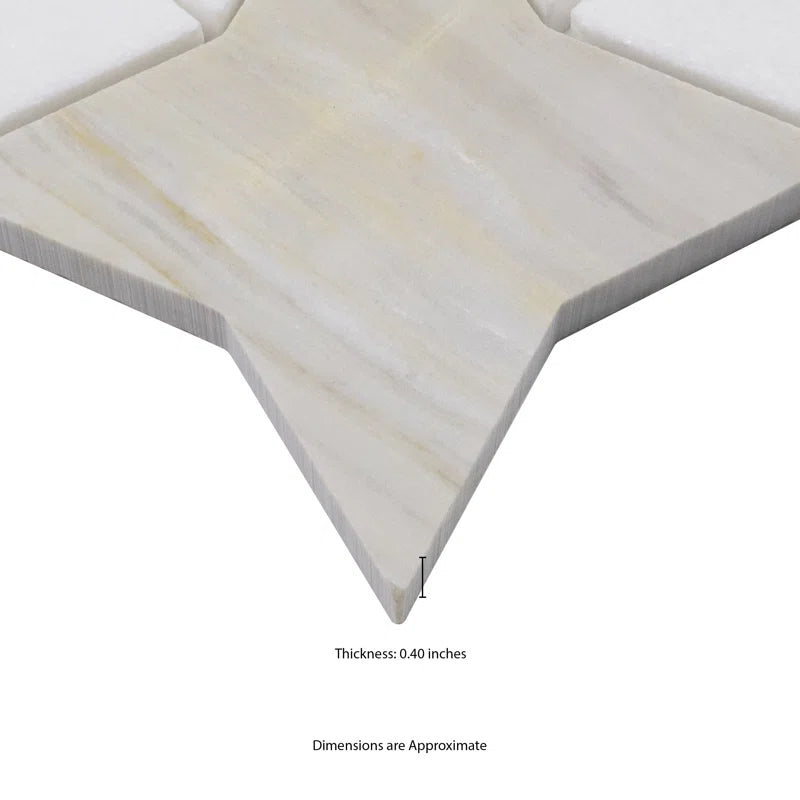 Athena Gold Estrella 10" X 10" Polished Marble Mosaic Floor And Wall T