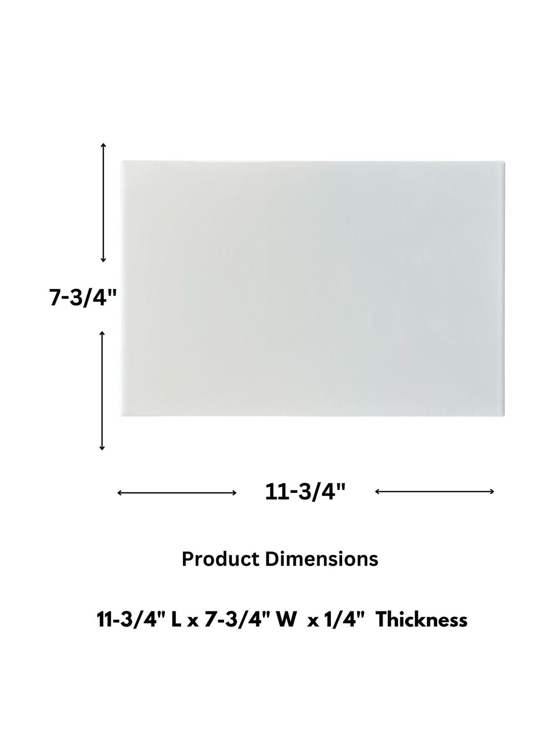 White 8x12 Glossy Ceramic Wall Tile (12 sq. ft. / case - 18 Pieces) fo