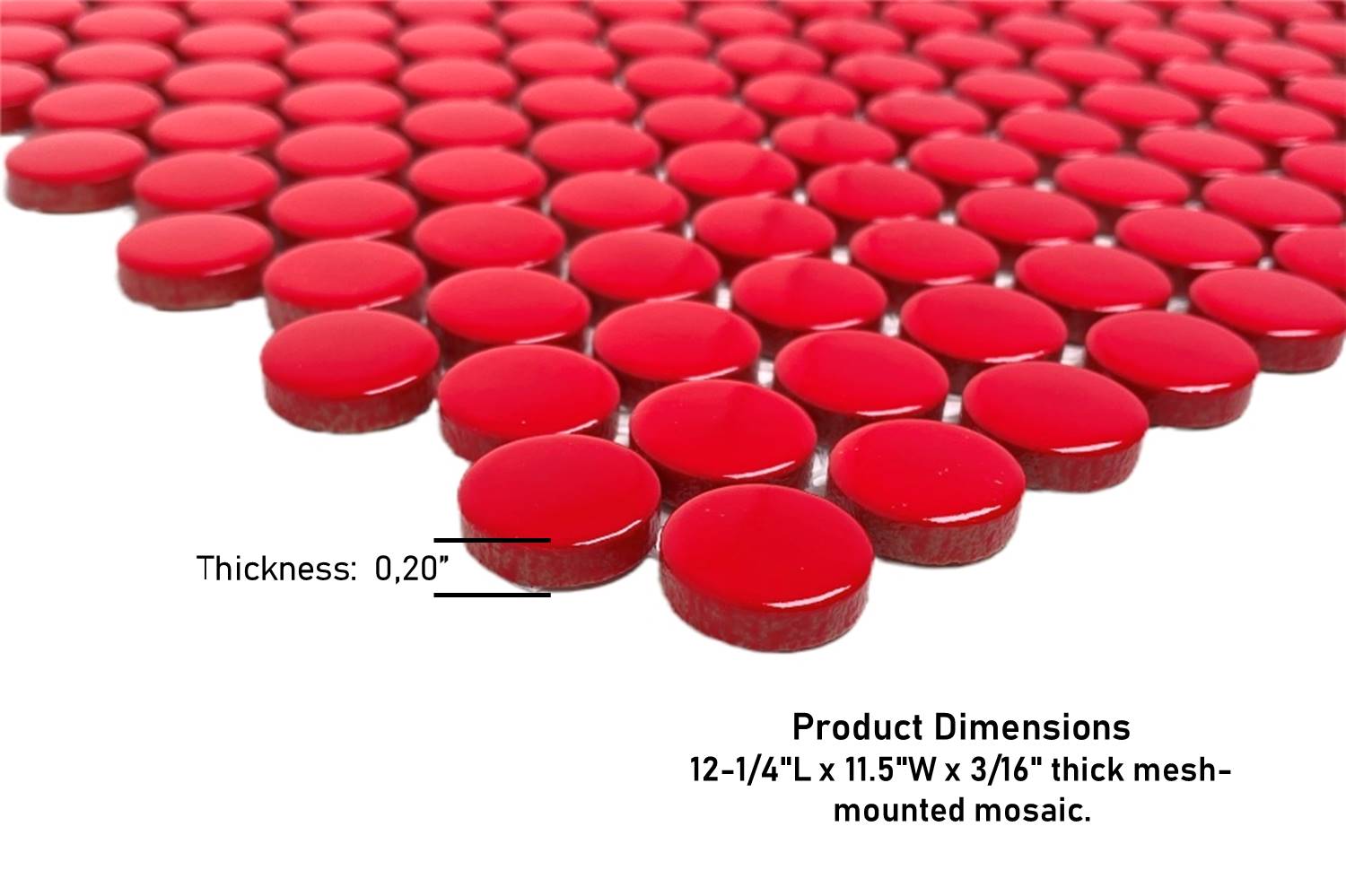Penny Round Vintage Red Porcelain Mosaic Floor Wall Tile Backsplash fo