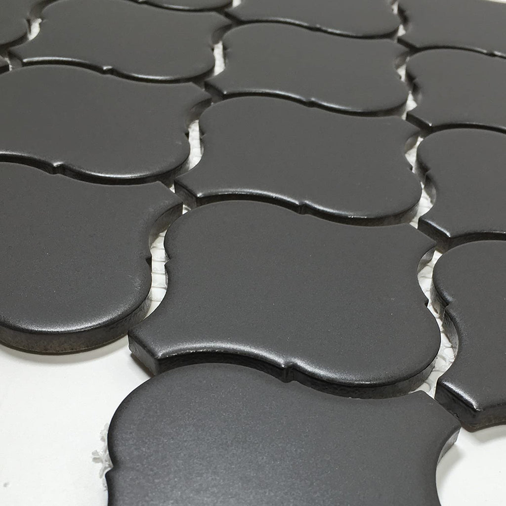Lantern Black Porcelain Matte Mosaic Wall Floor Tile for Kitchen backs