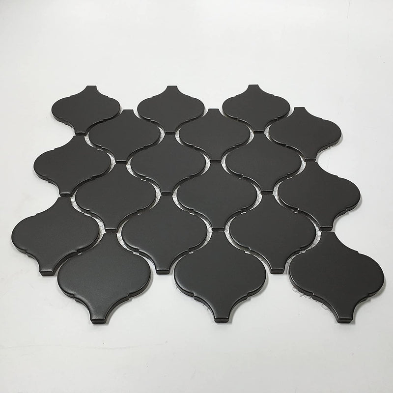 Lantern Black Porcelain Matte Mosaic Wall Floor Tile for Kitchen backs