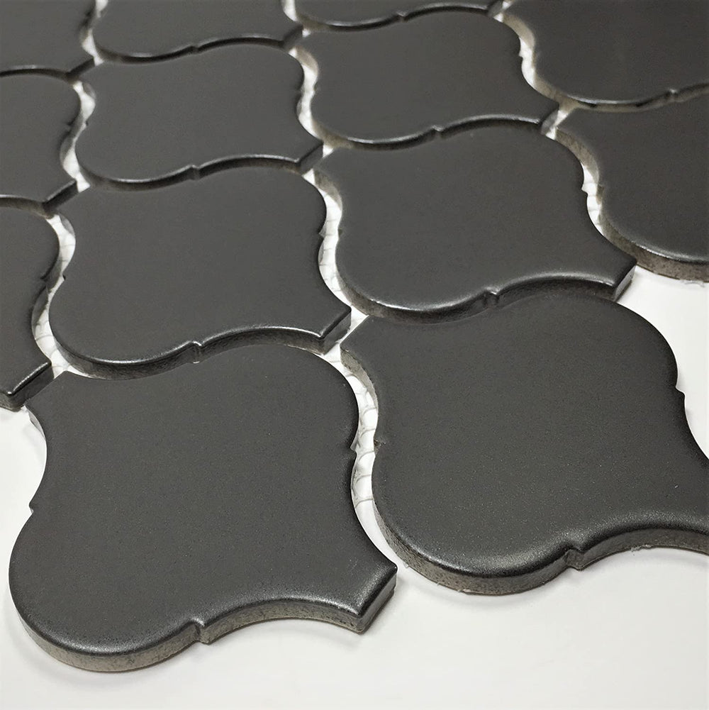 Lantern Black Porcelain Matte Mosaic Wall Floor Tile for Kitchen backs