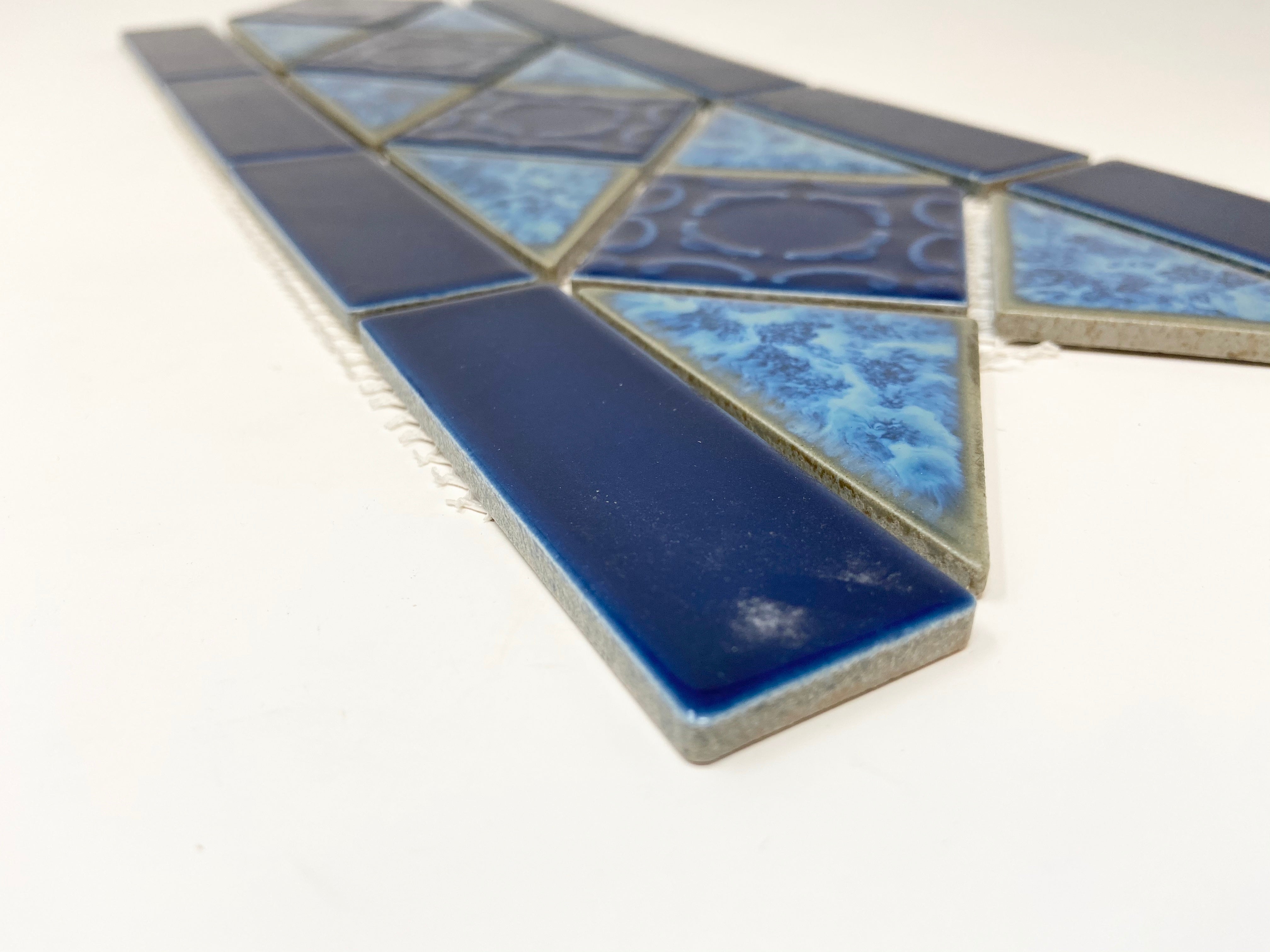 Cobalt Blue Porcelain Pattern LineUp for Pool Wall Tile and bathroom W