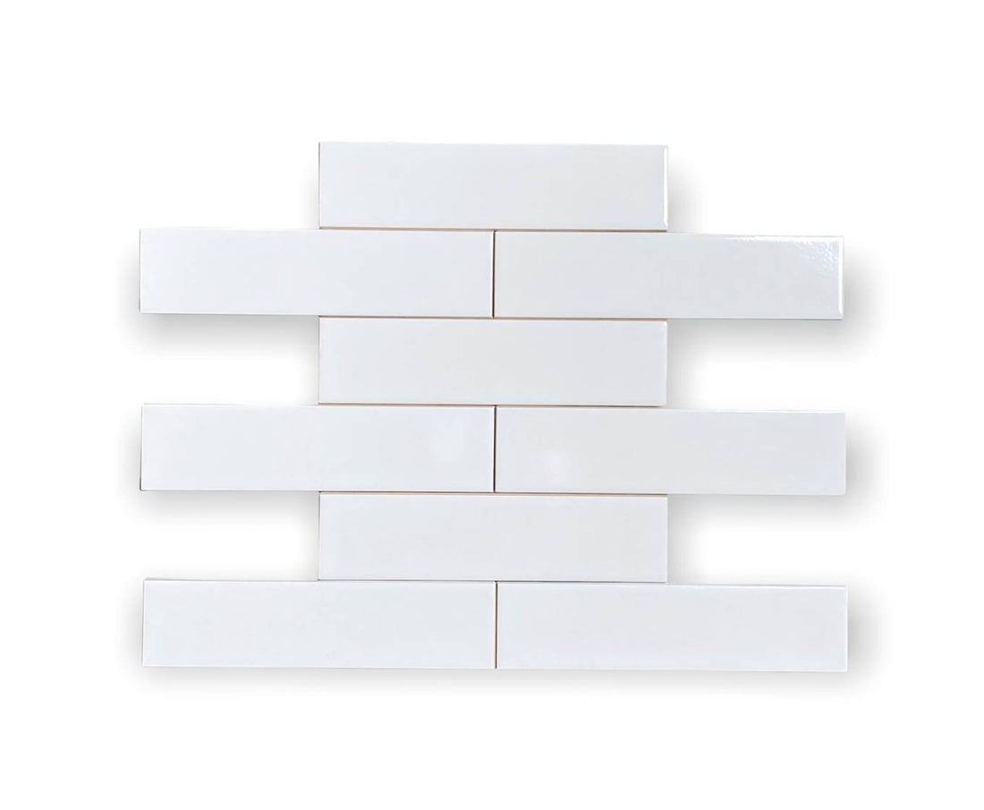 White Subway Wall Tile Gloss Finish 2x8 (60 pieces- Box of 6.5 Sqft) f
