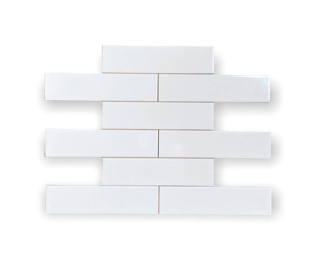 White Subway Wall Tile Gloss Finish 2x8 (60 pieces- Box of 6.5 Sqft) f ...